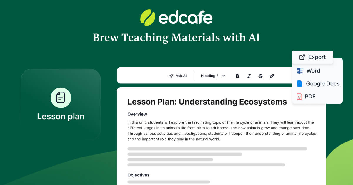 Lesson plan 示範 - Edcafe AI